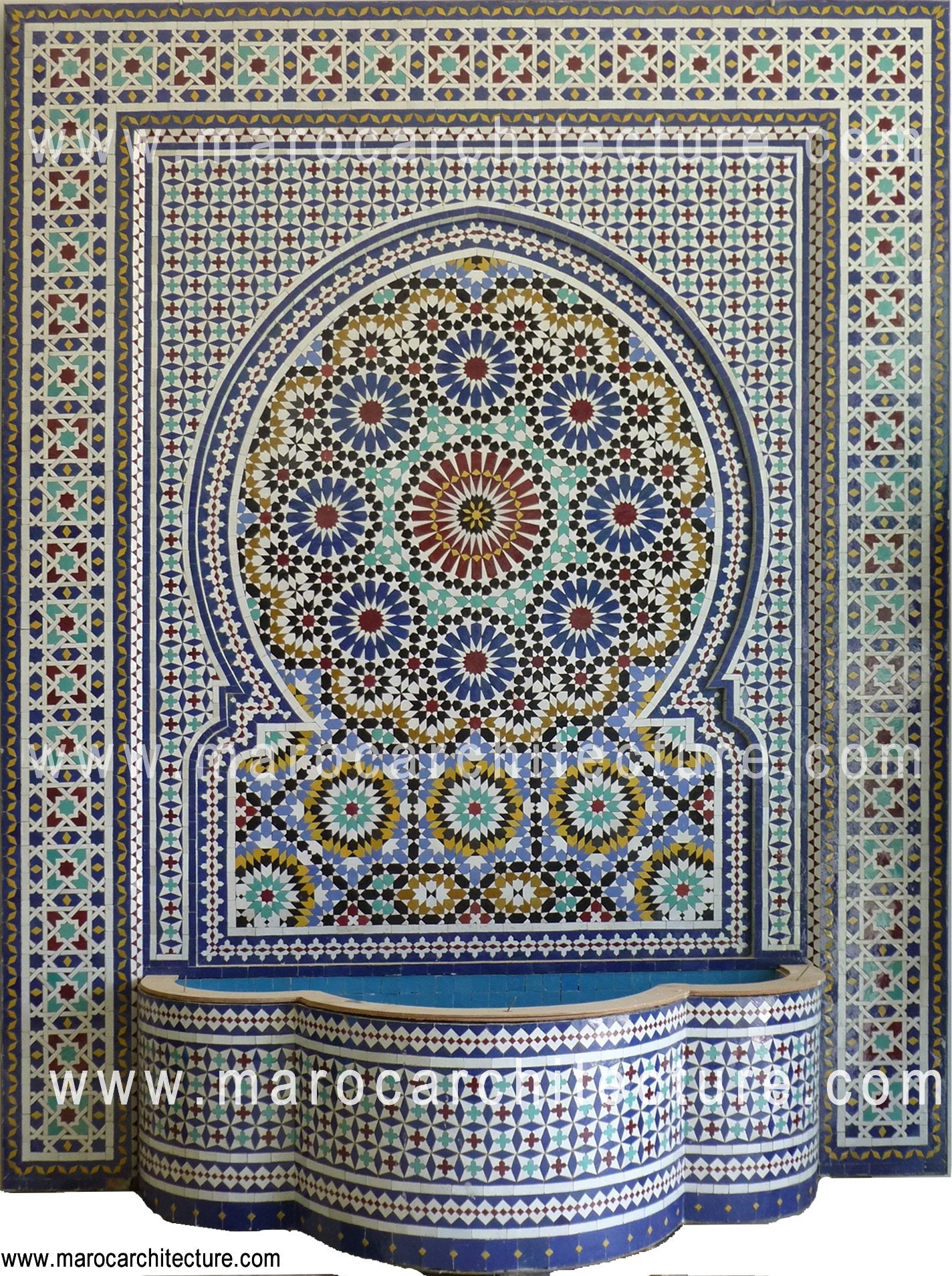 Mosaic Tile Wall Fountain 120pc Indoor Outdoor Ceramic Tile Water